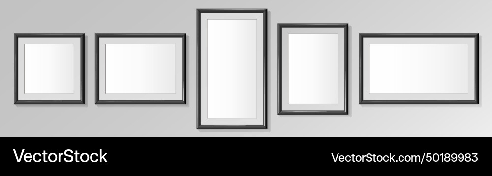 Realistic black vertical horizontal and square Vector Image