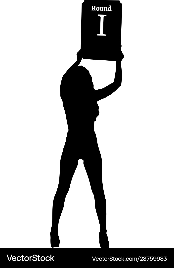 Ring girl introduces first round Royalty Free Vector Image