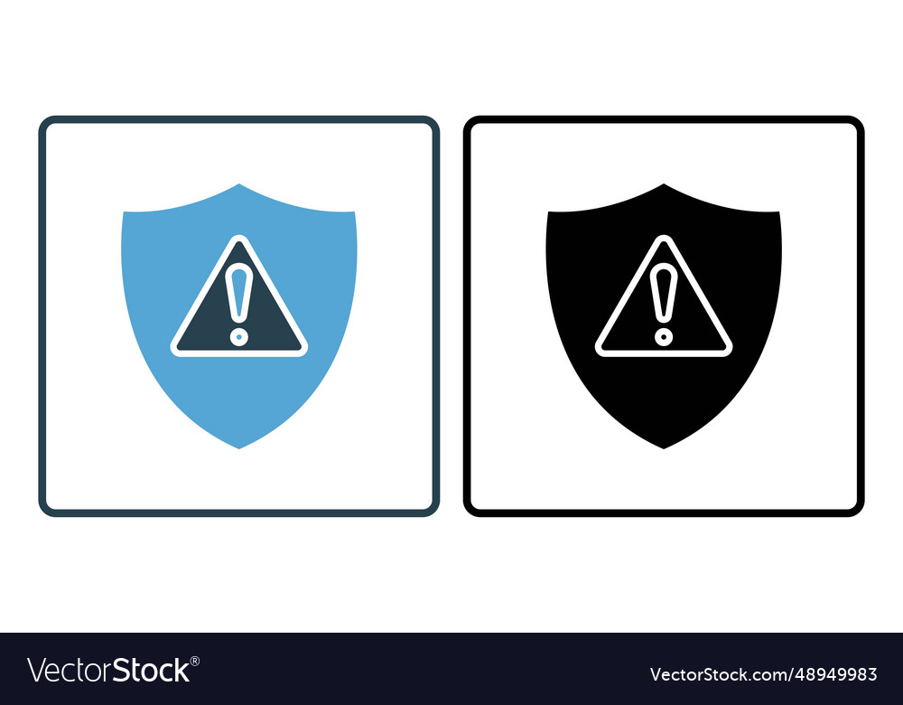Security Alert Icon Shield With Exclamation Mark Vector Image