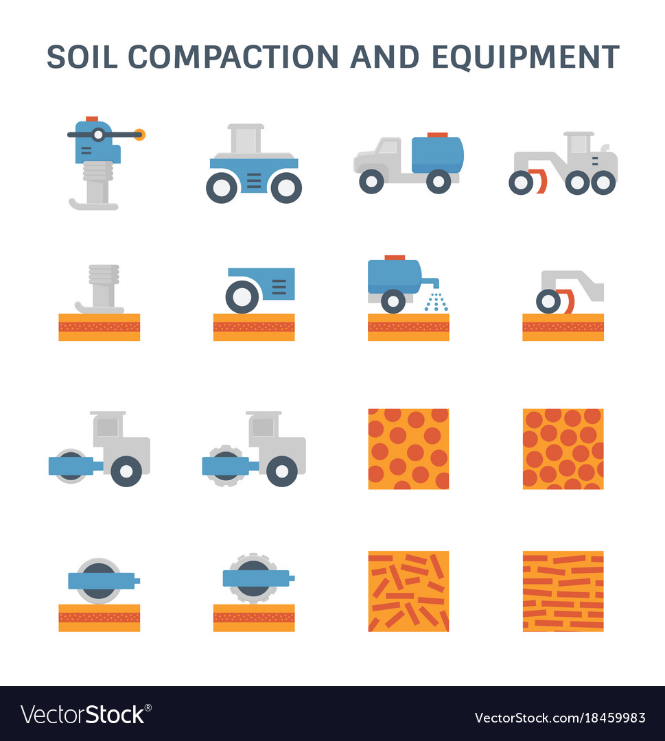 Soil compaction icon Royalty Free Vector Image