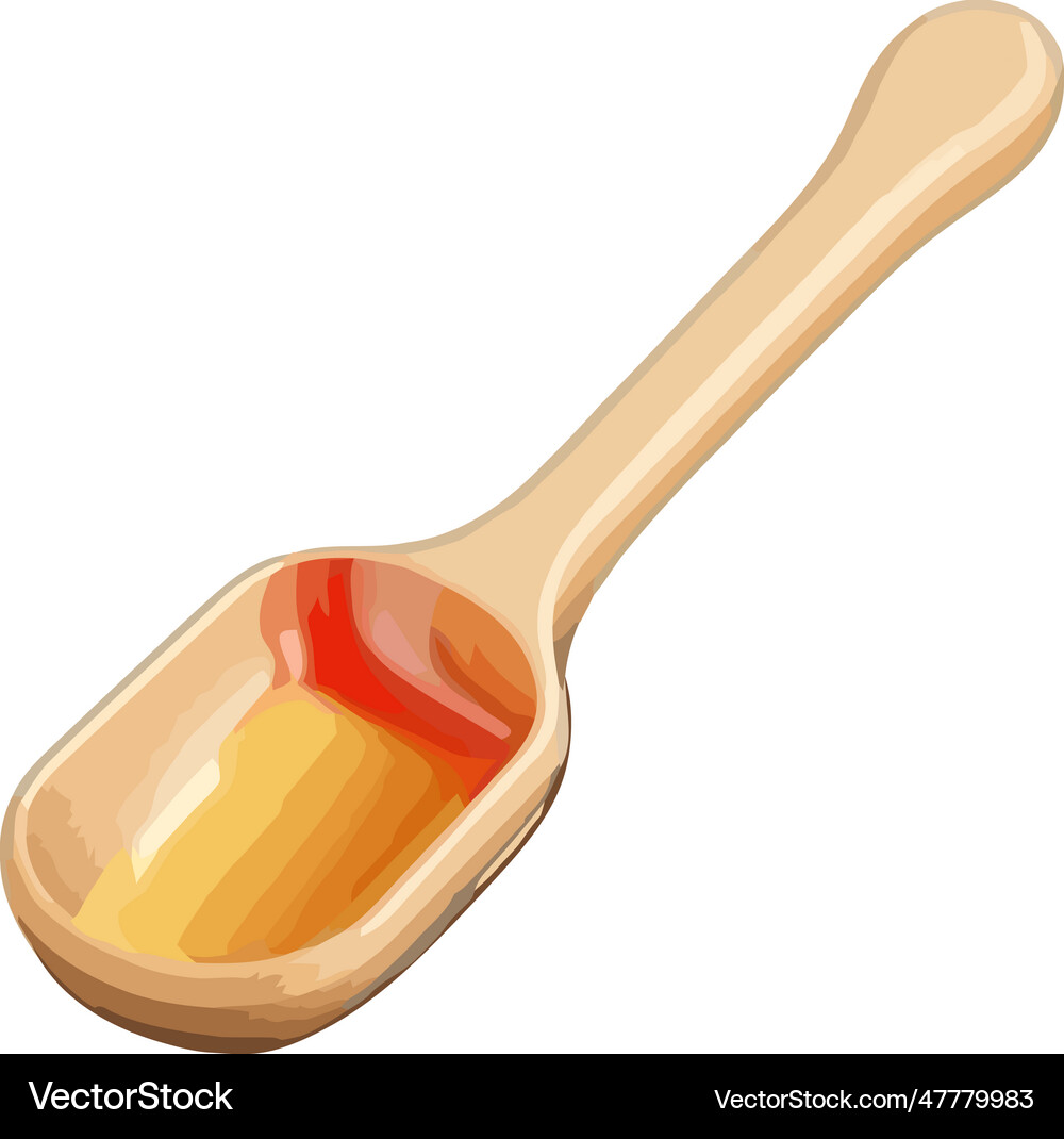 Wooden spoon for cooking soup Royalty Free Vector Image