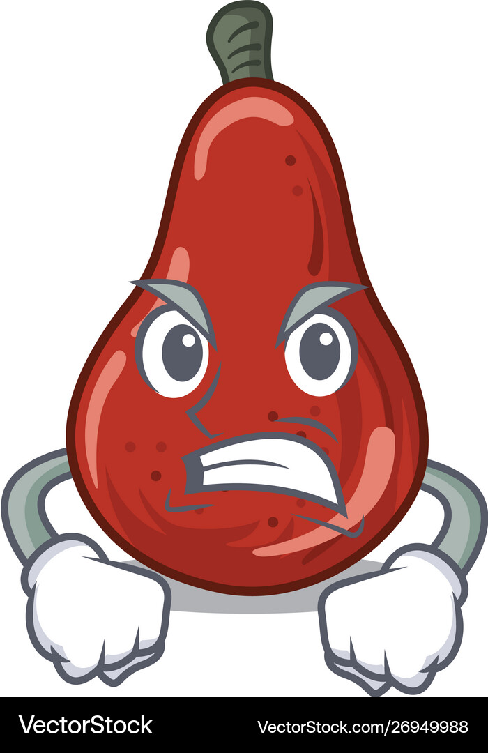 Angry red pears isolated in mascot Royalty Free Vector Image