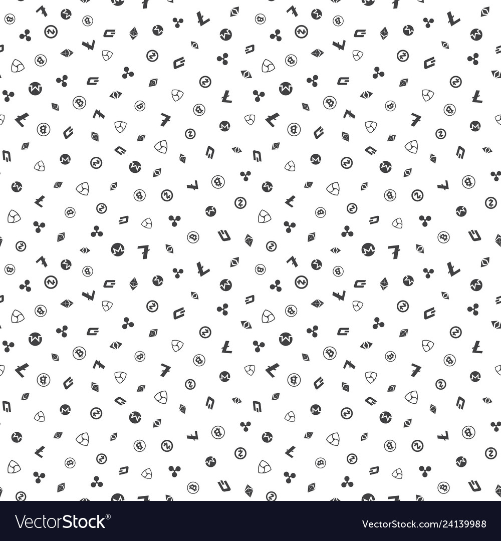 Cryptocurrency seamless pattern background Vector Image