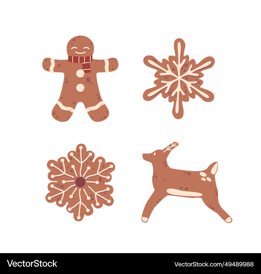 Delightful christmas gingerbread cookies Vector Image