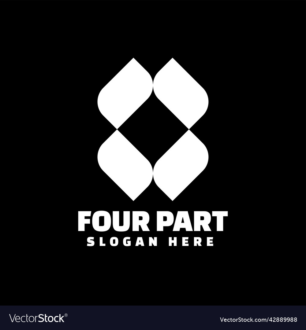 Four part Royalty Free Vector Image - VectorStock