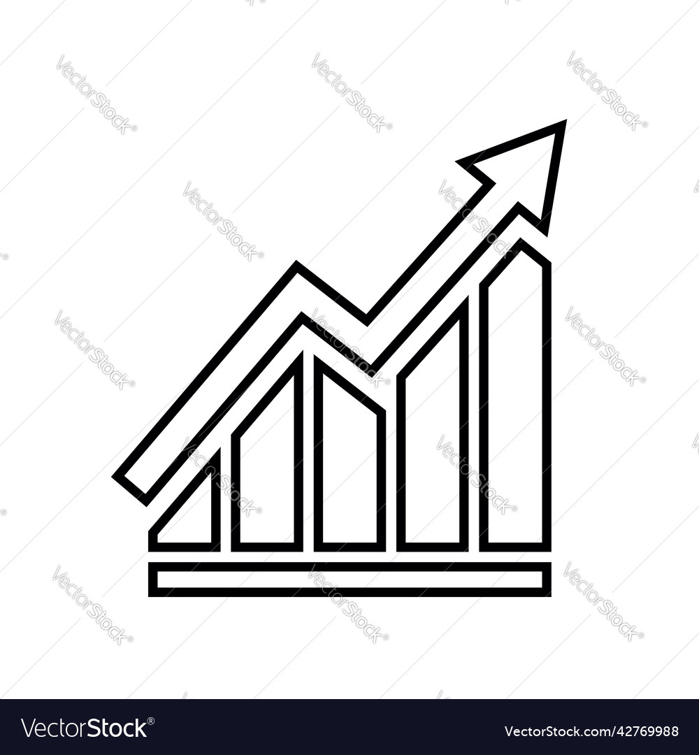 Graph with arrow icon chart Royalty Free Vector Image