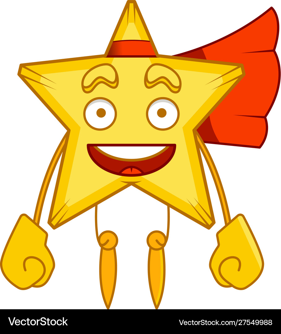 Levitating cartoon star mascot Royalty Free Vector Image