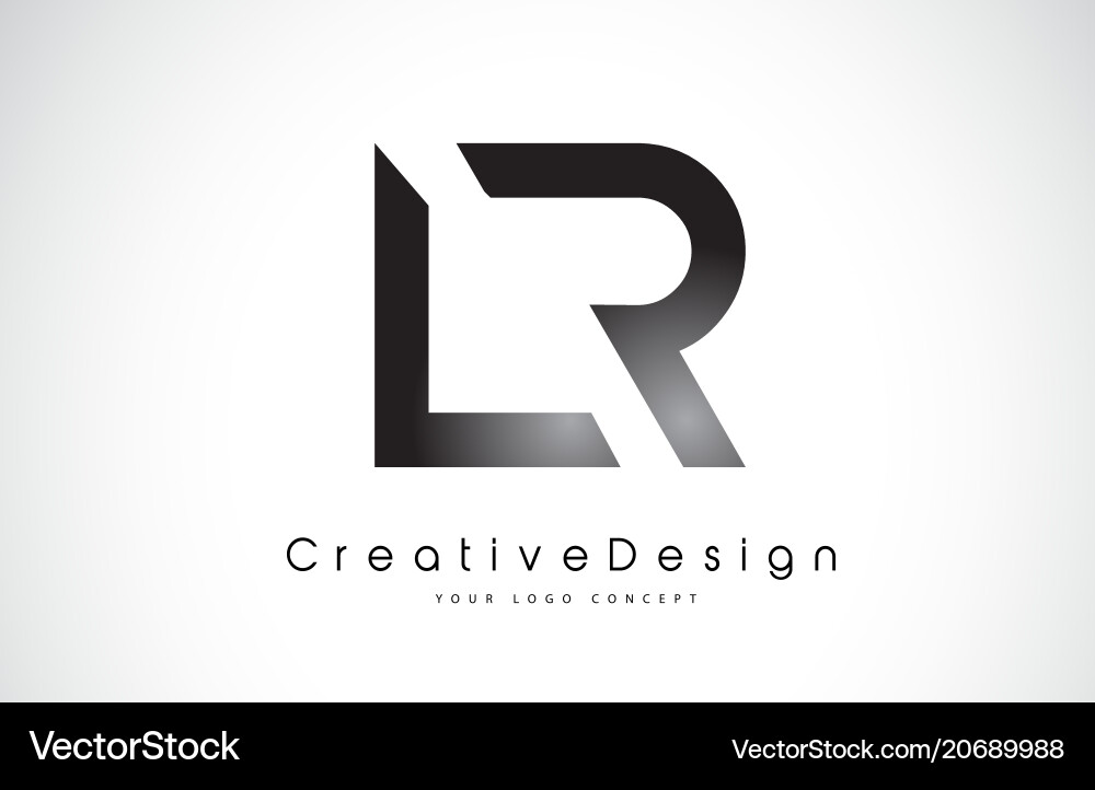 Lr l r letter logo design creative icon modern Vector Image