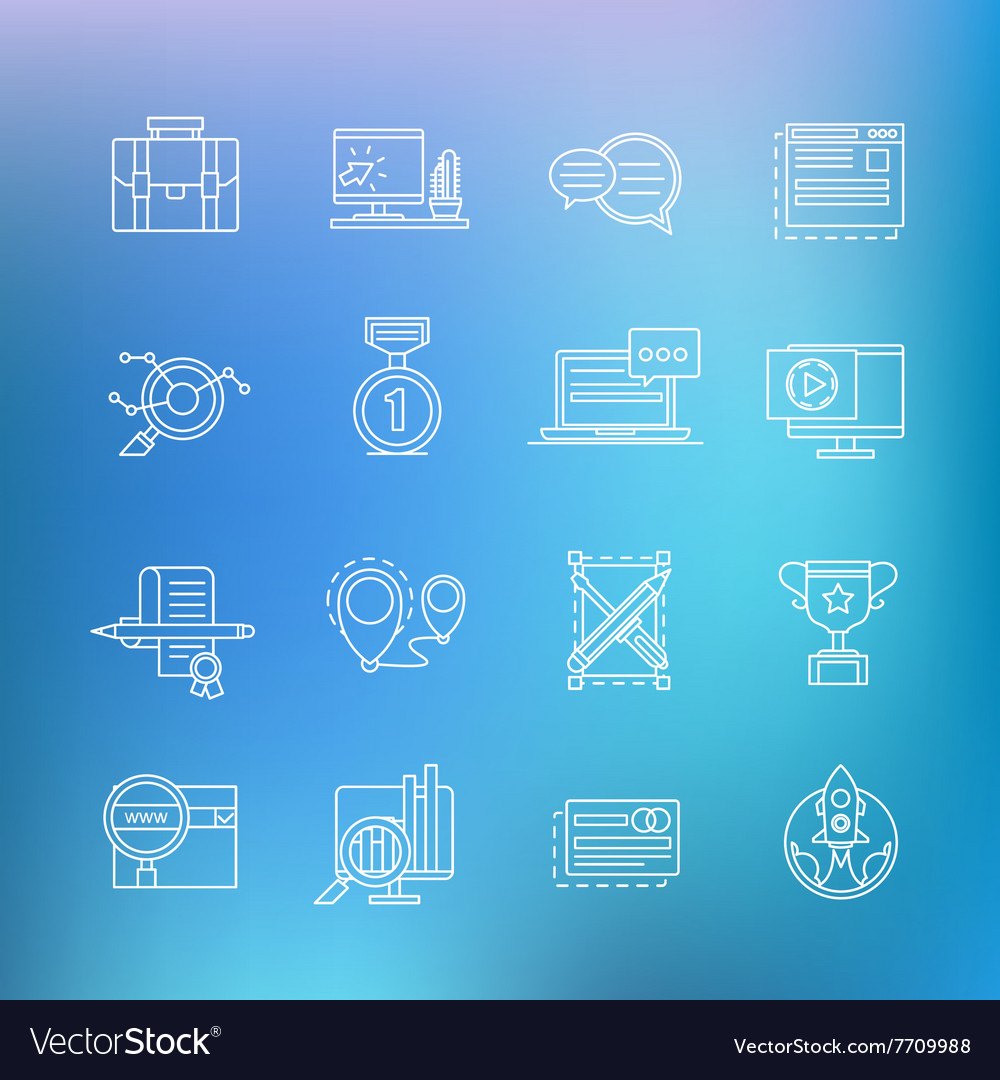 Modern thin line icons set for business Royalty Free Vector