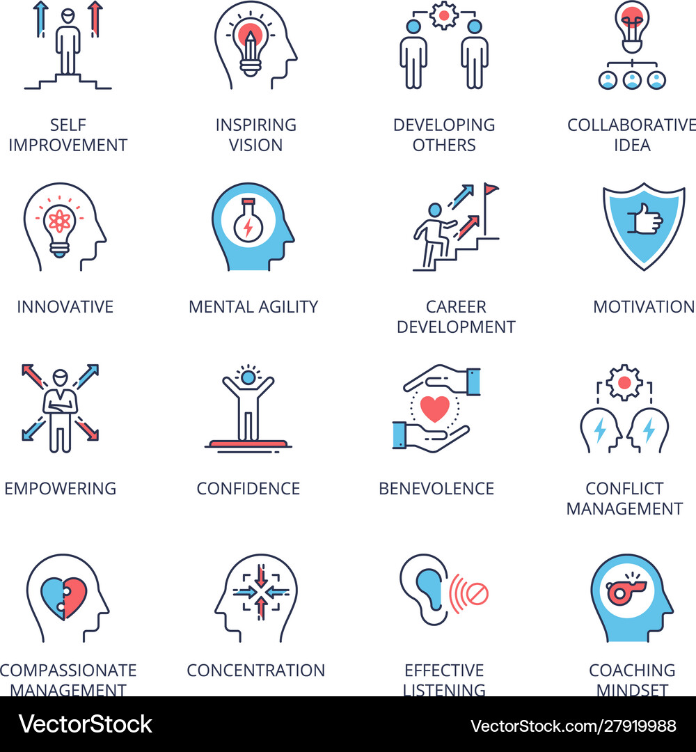 Qualities a leader and skills Royalty Free Vector Image