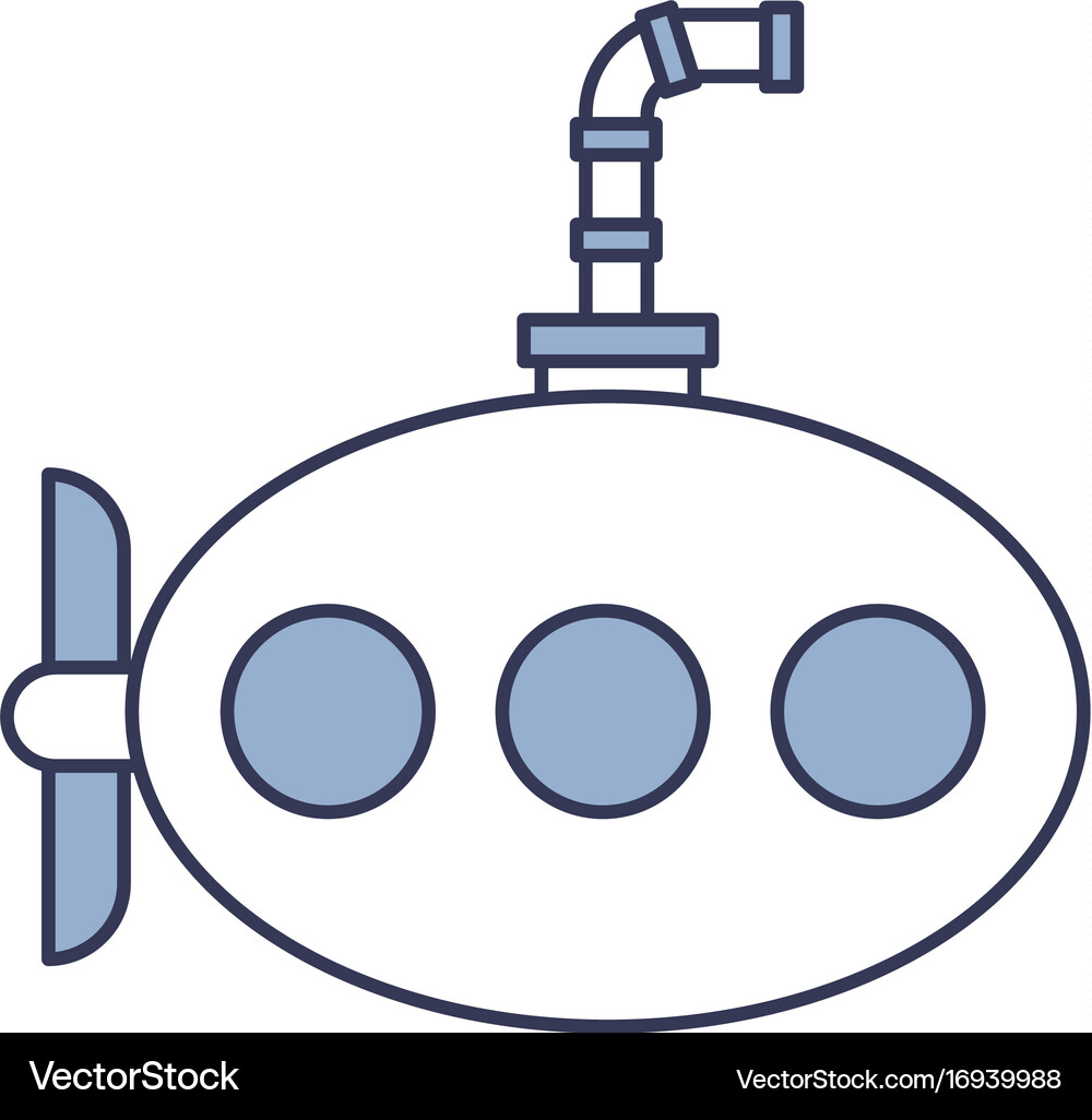 Sea submarine isolated icon Royalty Free Vector Image
