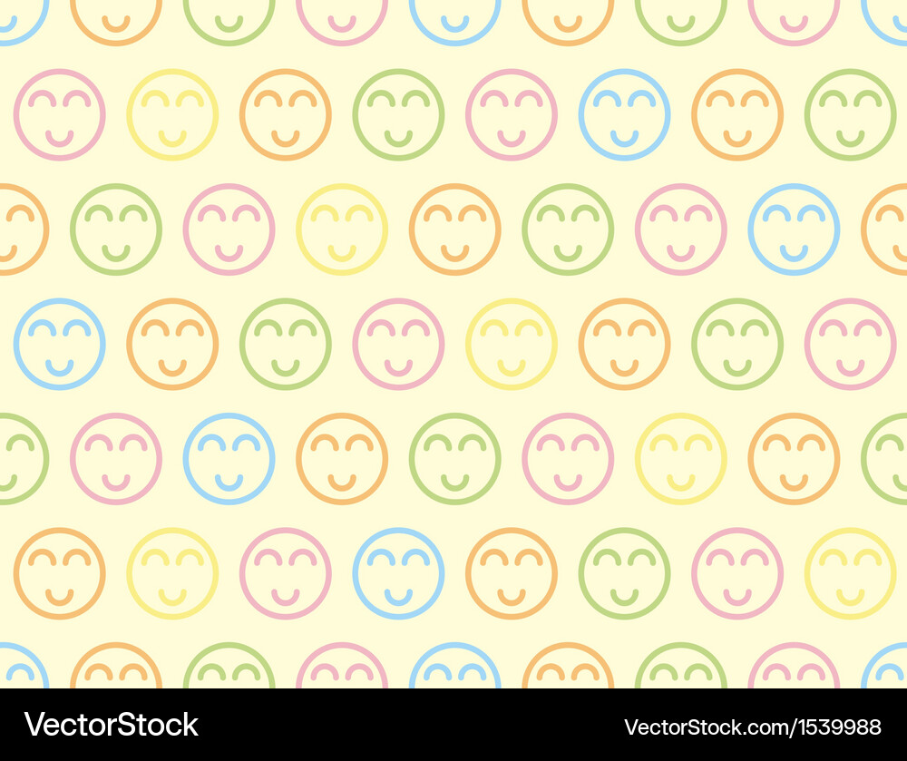 Seamless pastel Smile Symbol Royalty Free Vector Image