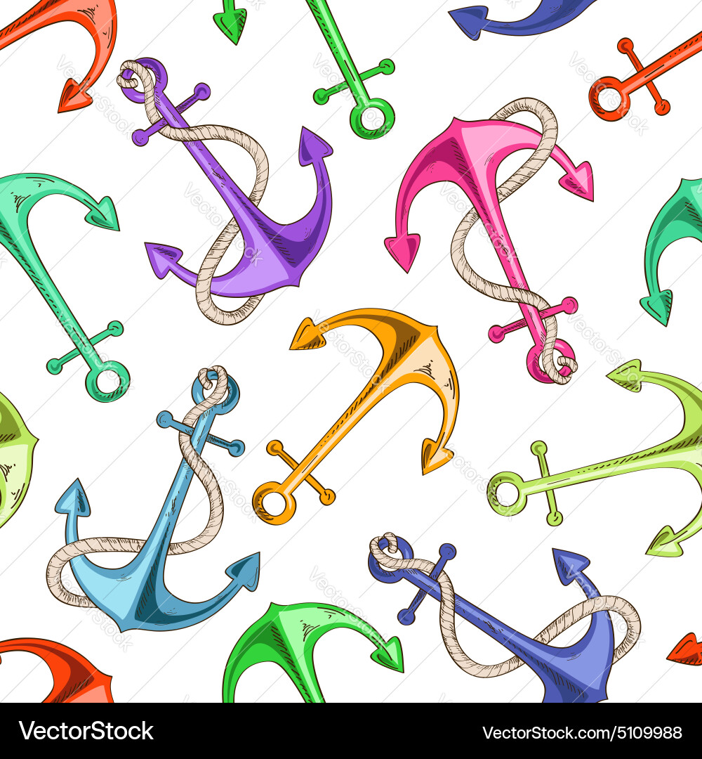 Seamless pattern of sea anchors Royalty Free Vector Image