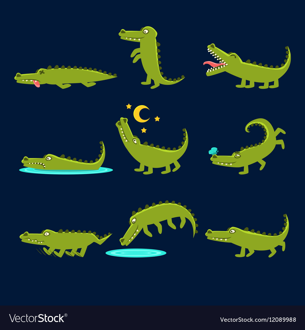 Smiling friendly crocodile cartoon character Vector Image Smiling friendly crocodile cartoon character Vector Image