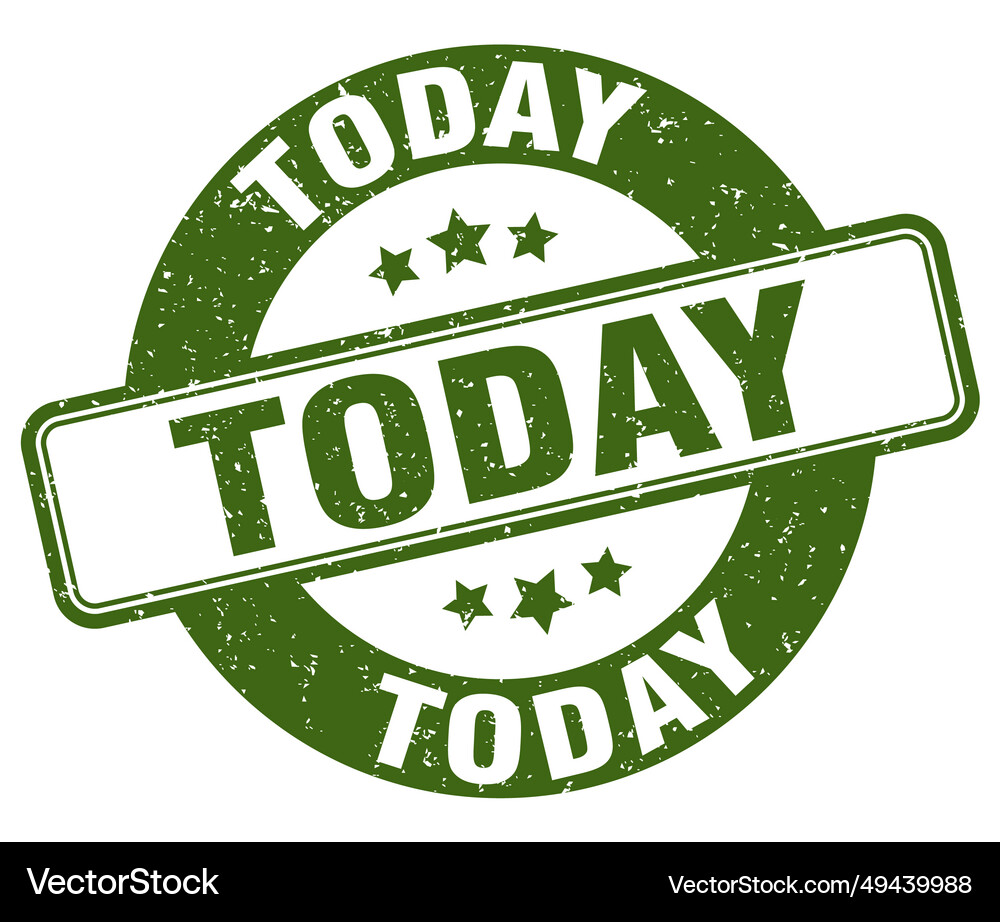 Today stamp label round grunge sign Royalty Free Vector