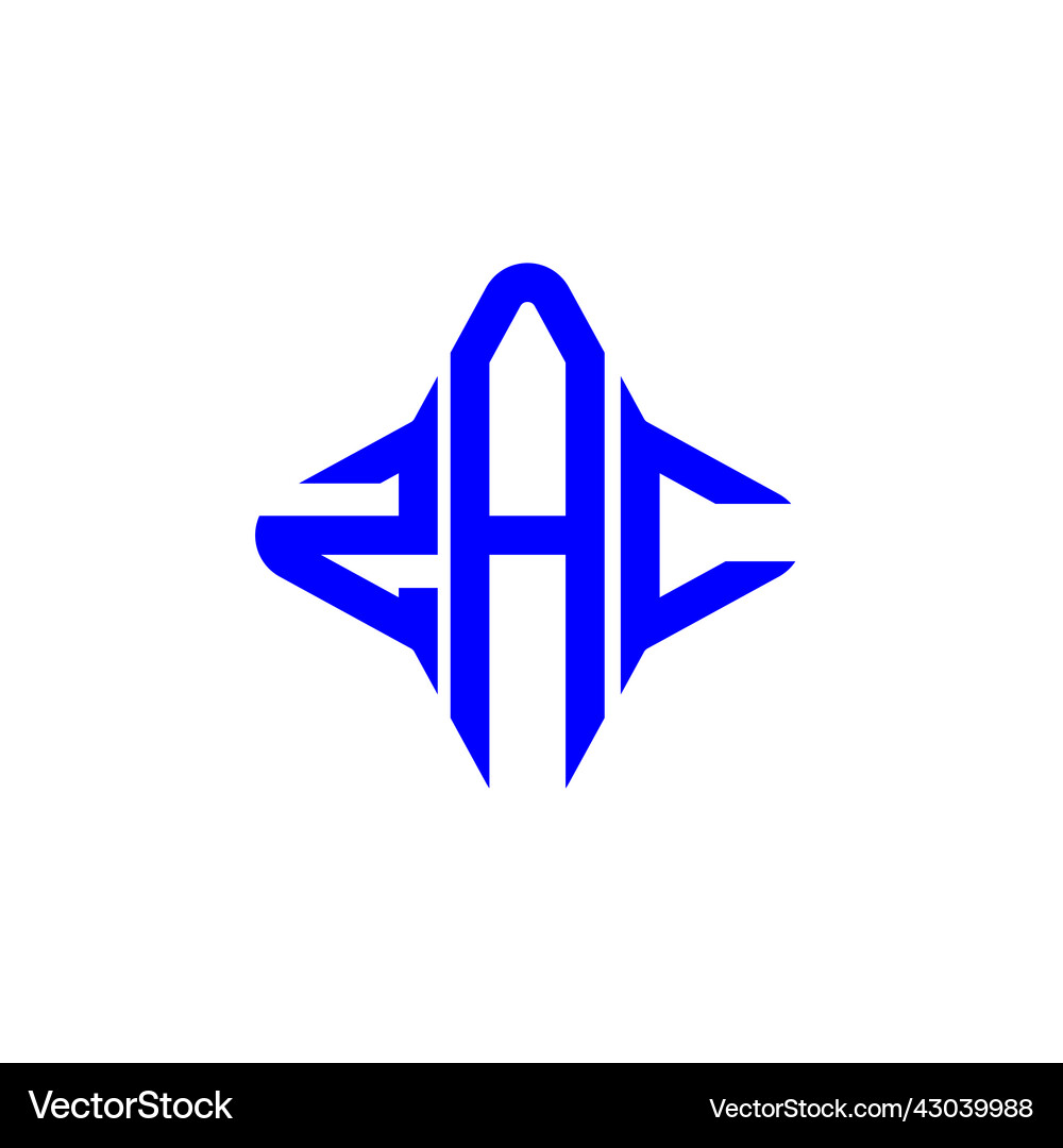 Zac letter logo creative design with graphic Vector Image
