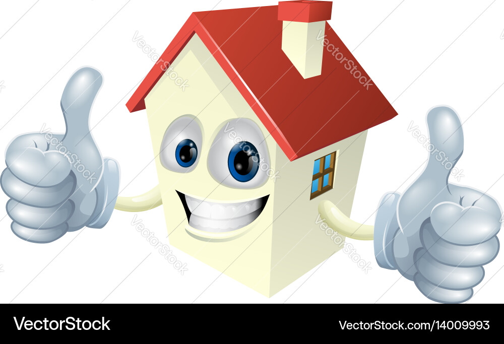 Cartoon house mascot Royalty Free Vector Image