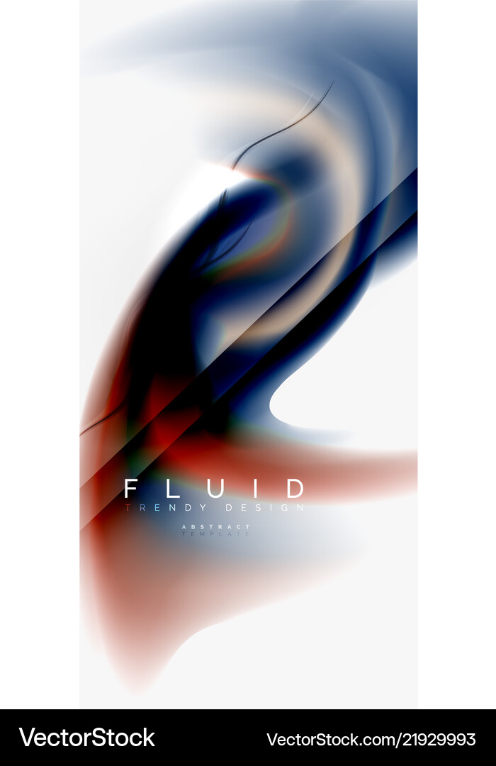 Color flowing wave trendy liquid design template Vector Image