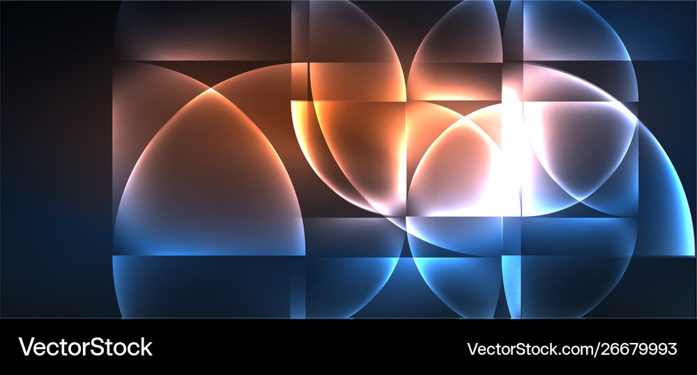 Colorful blue neon shape round triangle in modern Vector Image