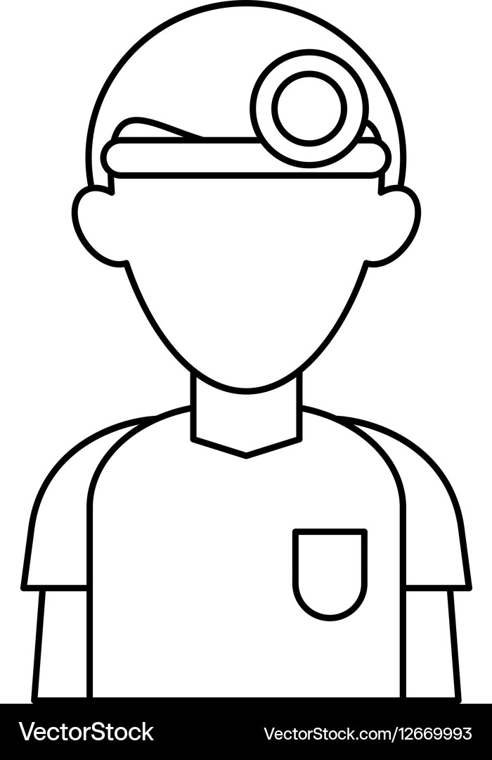 Doctor with head mirror uniform surgeon outline Vector Image
