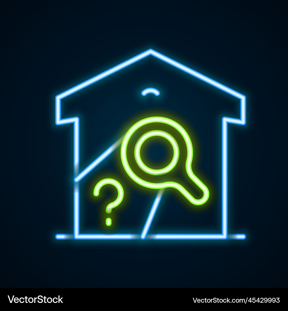Glowing neon line warehouse check icon isolated Vector Image