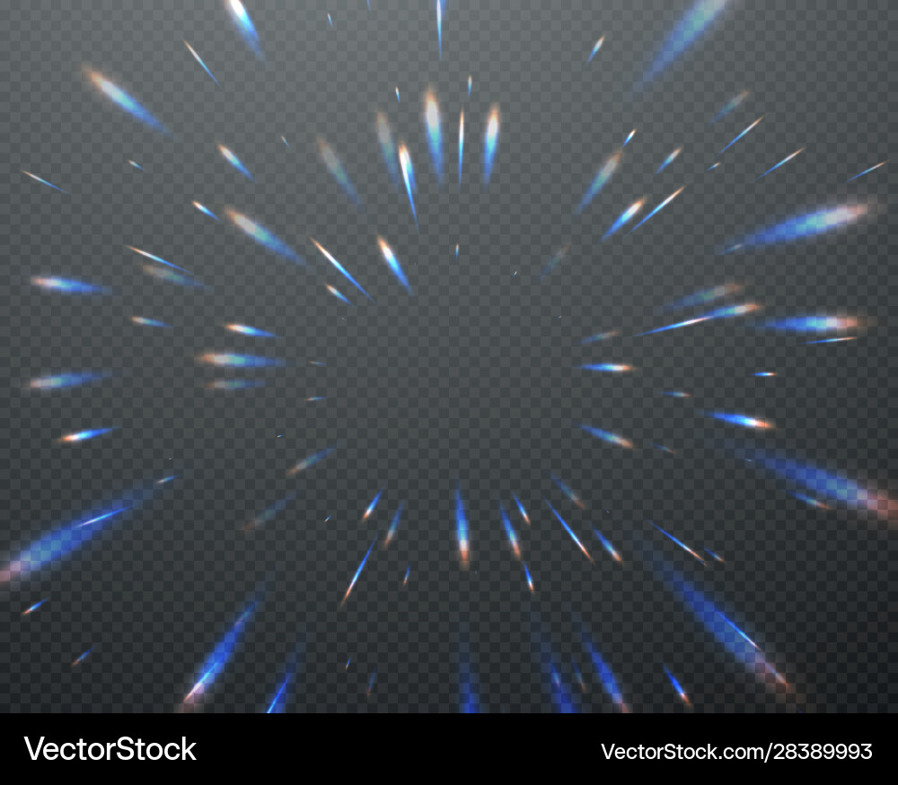 Holographic transparent reflections flare isolated