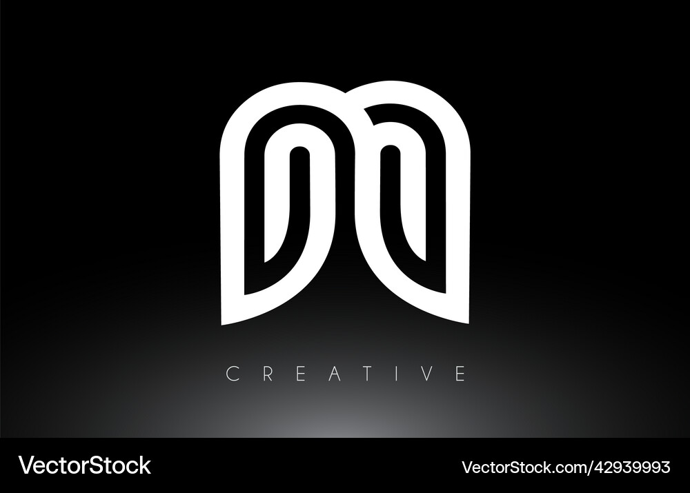 M letter logo with swoosh creative lines Vector Image