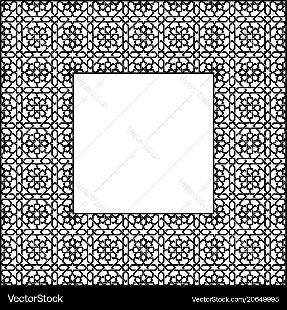 Square frame of the arabic pattern four Royalty Free Vector
