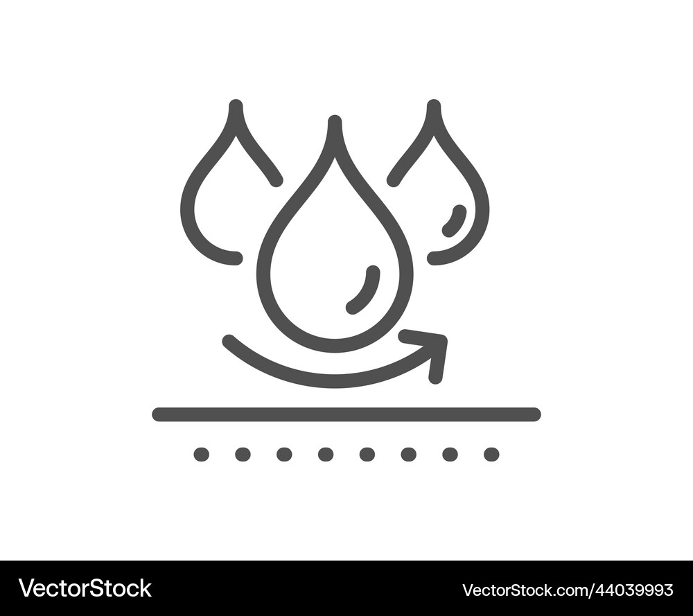 Waterproof line icon water resistant sign Vector Image