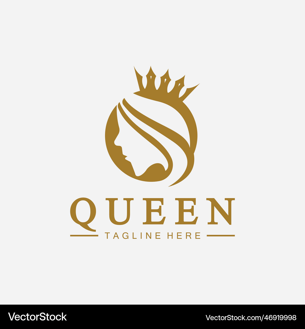Beautiful face queen icon logofor queen Royalty Free Vector