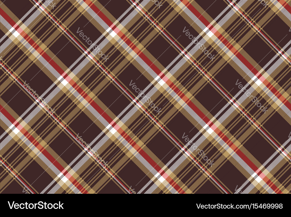 Check brown tartan seamless fabric texture Vector Image