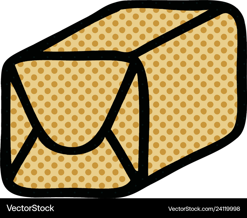 Comic book style cartoon paper parcel Royalty Free Vector
