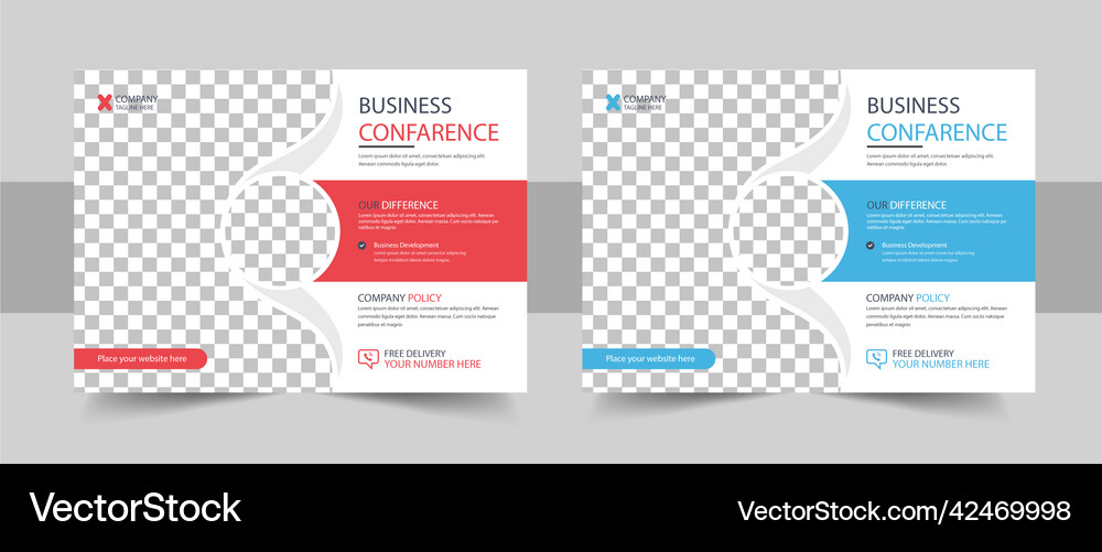 Conference flyer and invitation banner template Vector Image