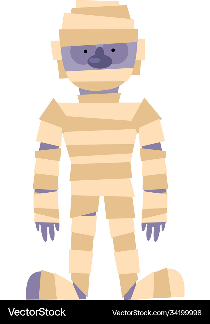 Halloween mummy cartoon design Royalty Free Vector Image