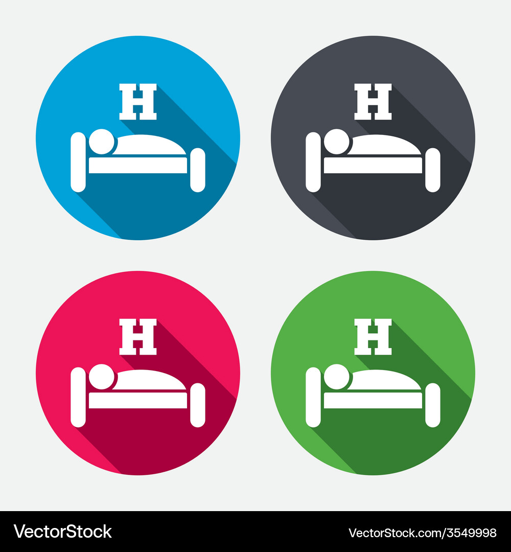 Hotel sign icon rest place sleeper symbol Vector Image