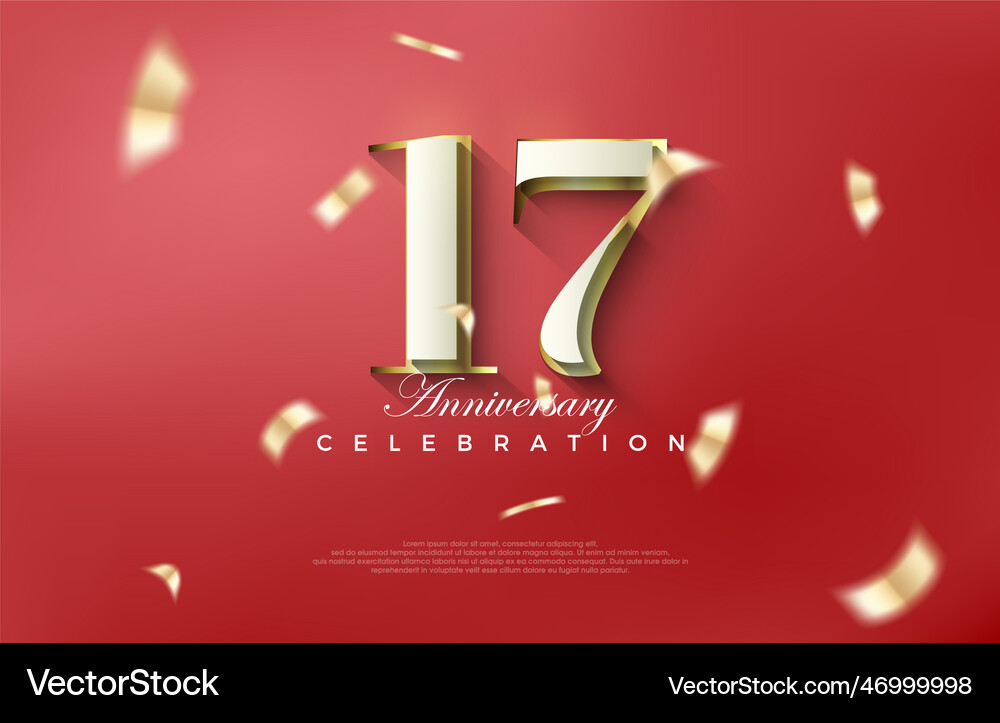 Luxury 17th anniversary with classic 3d numbers Vector Image