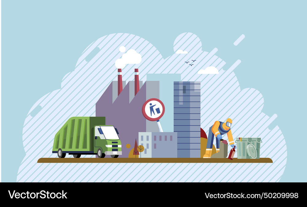 Nature pollution the risk pollution-induced Vector Image