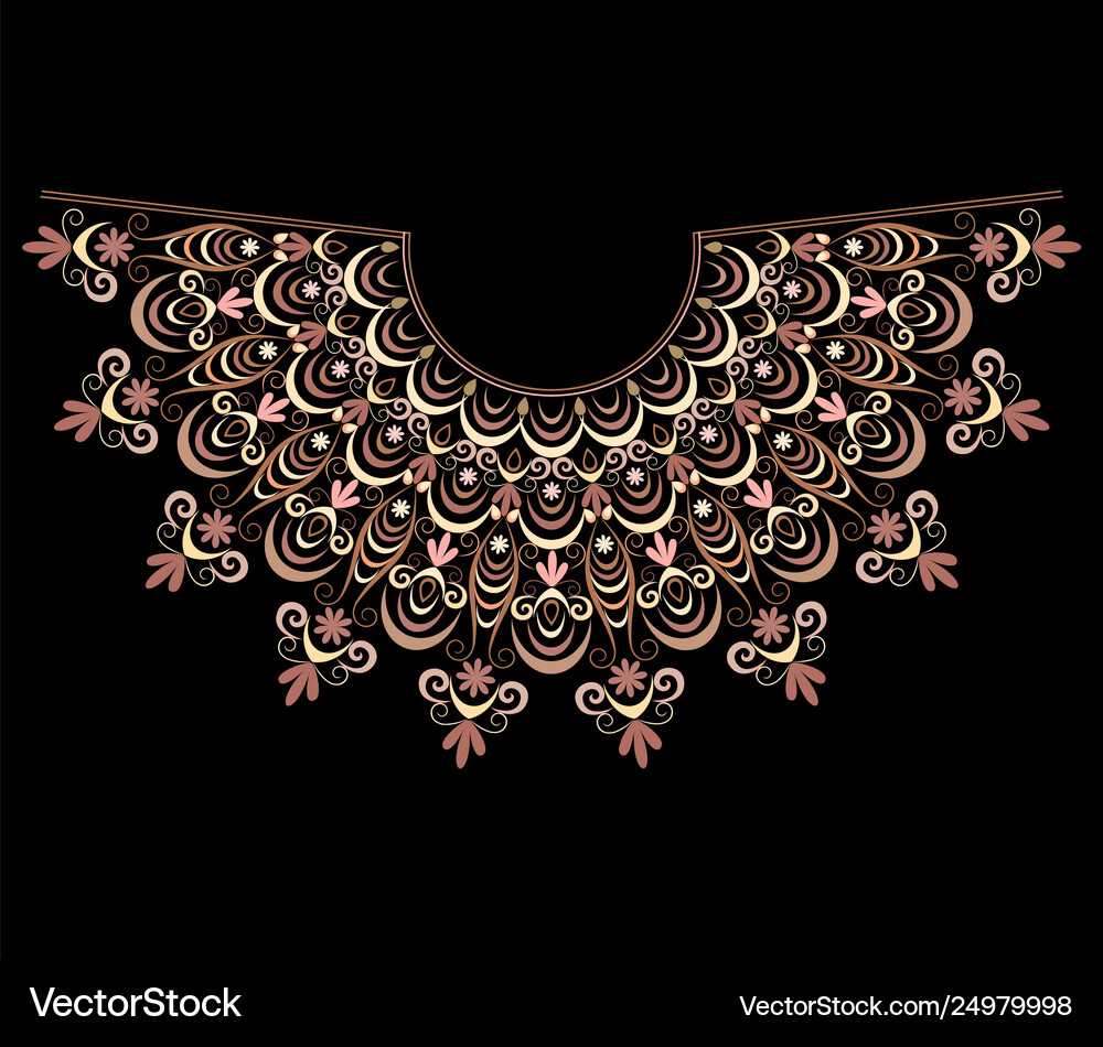 Neckline - ornamental ethnic design Royalty Free Vector