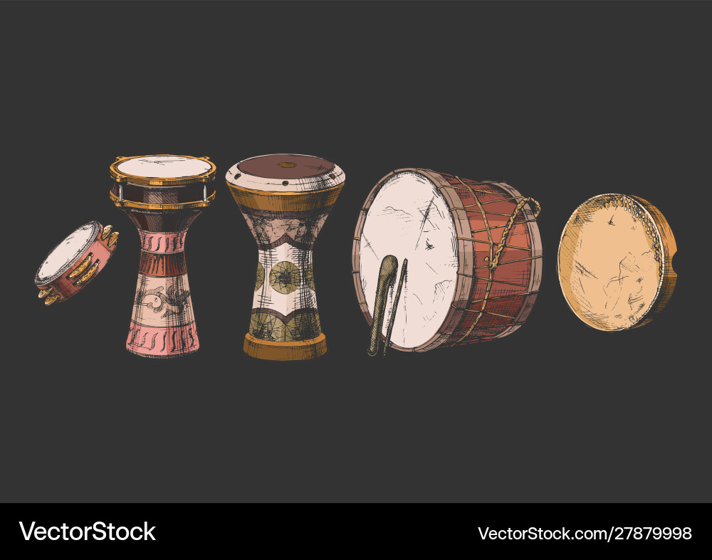 Percussion instrument near east Royalty Free Vector Image