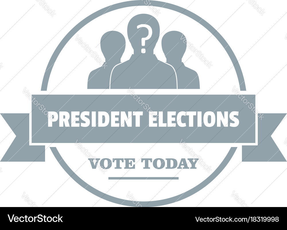 President election logo simple gray style Vector Image