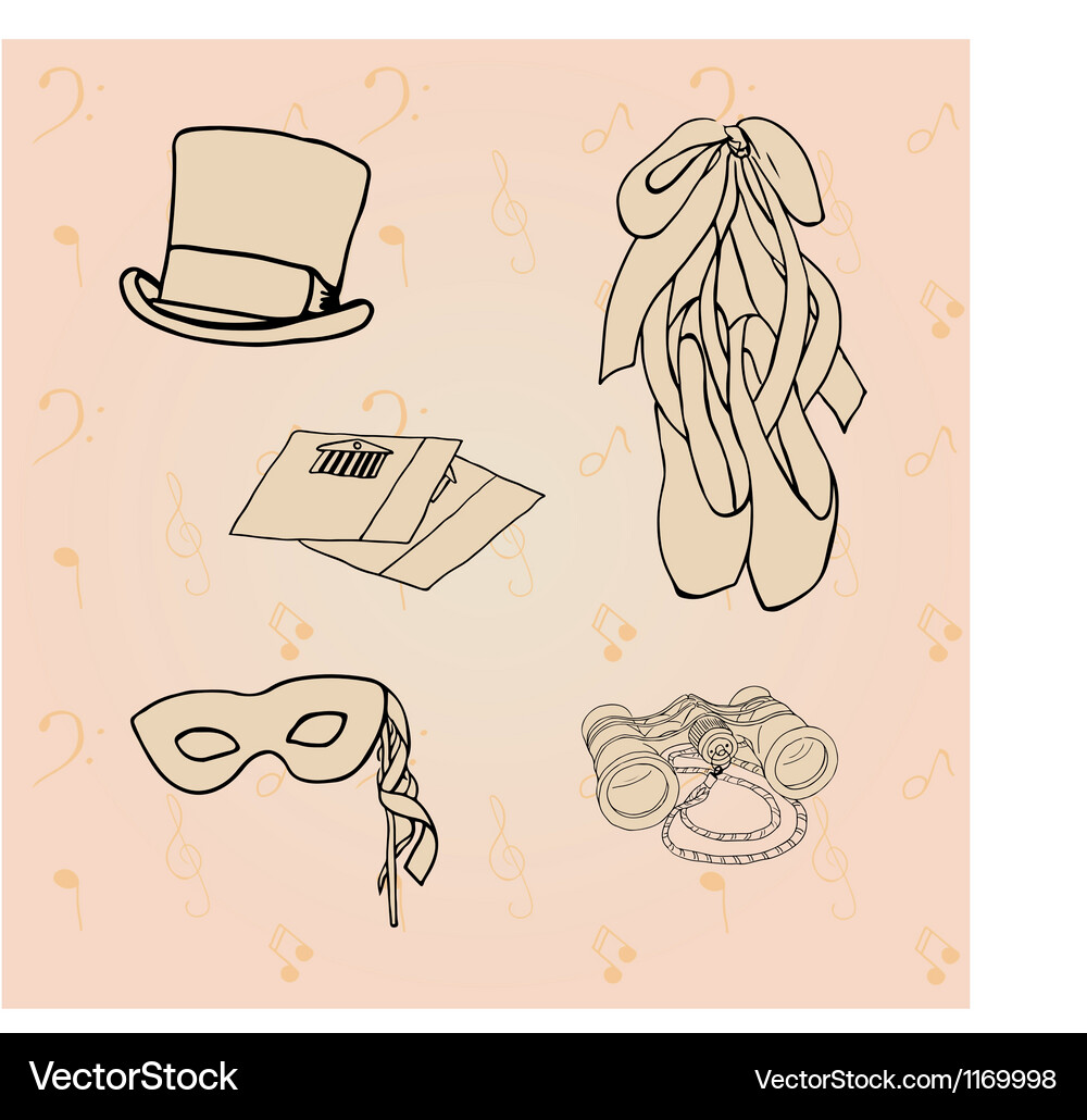 Set of theatre Royalty Free Vector Image - VectorStock