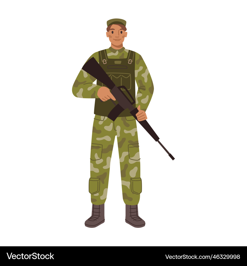Soldier infantry with rifle in hands Royalty Free Vector