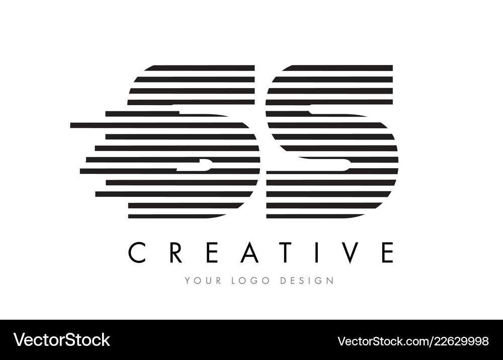 Ss s zebra letter logo design with black Vector Image