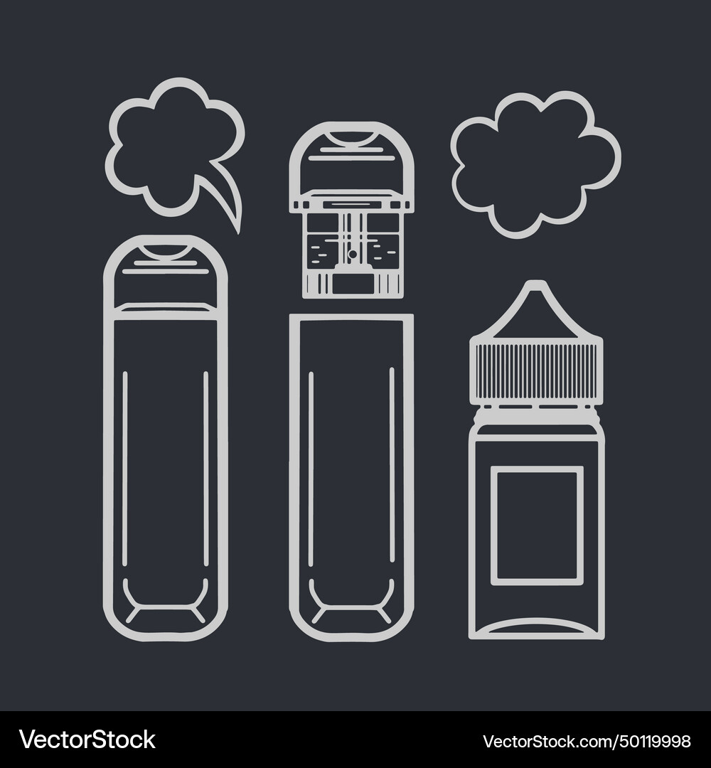 Vape electronic cigarettes and vapor Royalty Free Vector