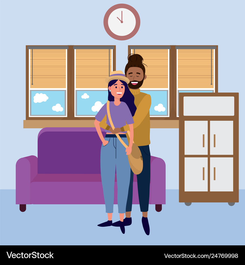 Young people friends cartoon Royalty Free Vector Image