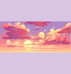 Cartoon evening sky sunset or morning landscape Vector Image