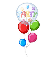 Word balloon with colorful full balloons flying Vector Image