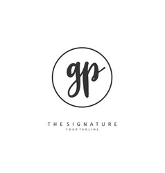 Gp initial letter handwriting and signature logo Vector Image