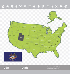 Map us state utah Royalty Free Vector Image - VectorStock