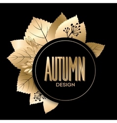 Fall background design with golden and black Vector Image